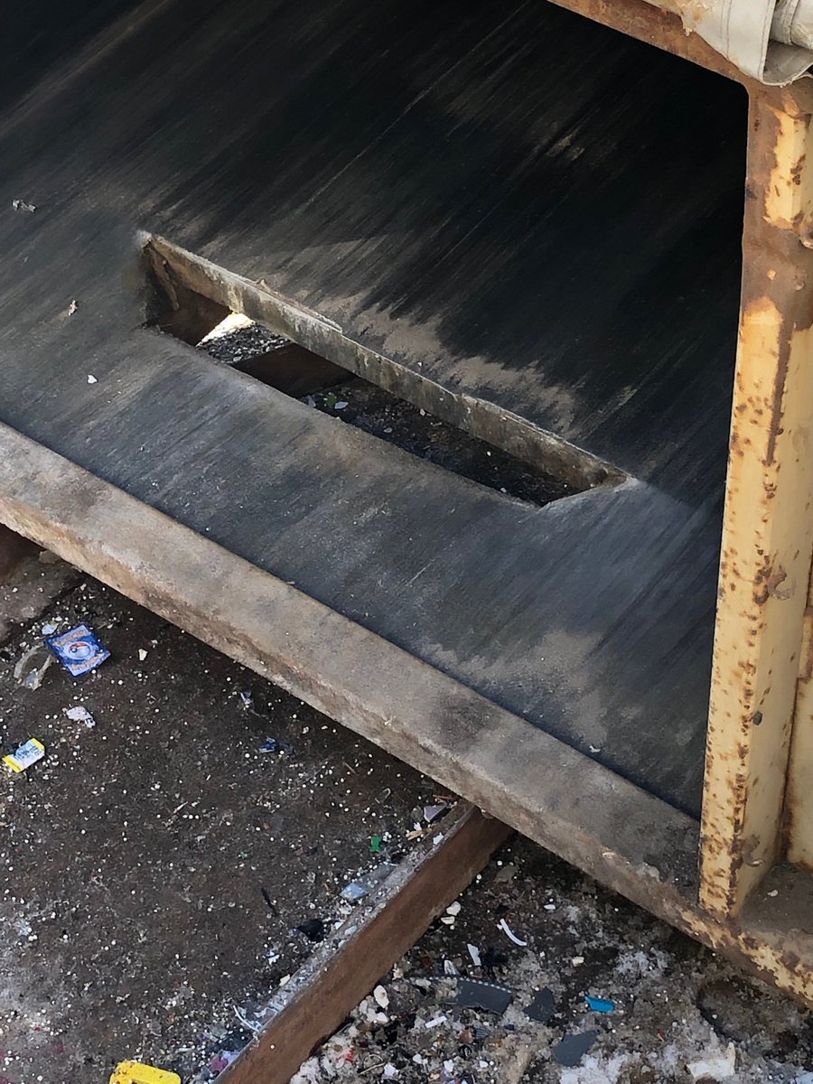 Before and after pictures of repairing a hole in a container floor ...